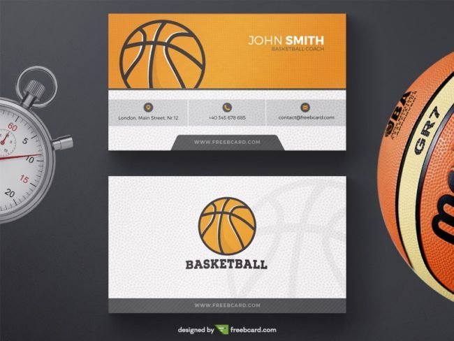 Free Basketball Business Card Template download | PsdDaddy.com