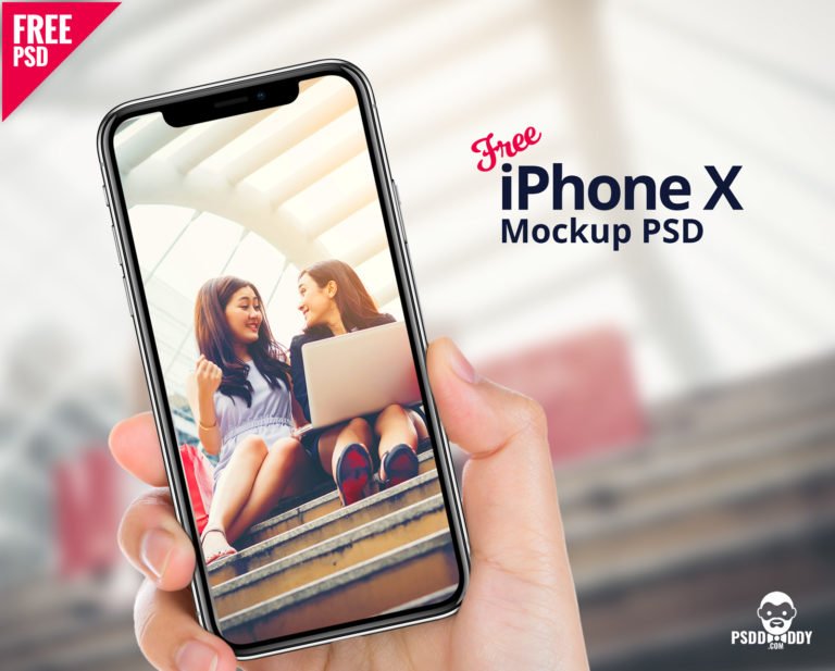 [Download] iPhone X in Hand Mockup PSD | PsdDaddy.com