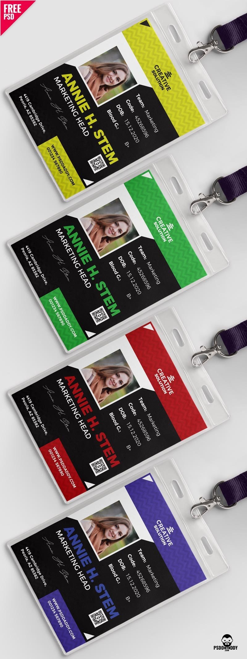 [Download] Office ID Card Design PSD Set | PsdDaddy.com