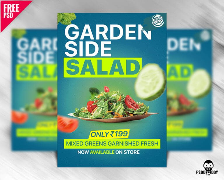 Green salad flyer template | PsdDaddy.com