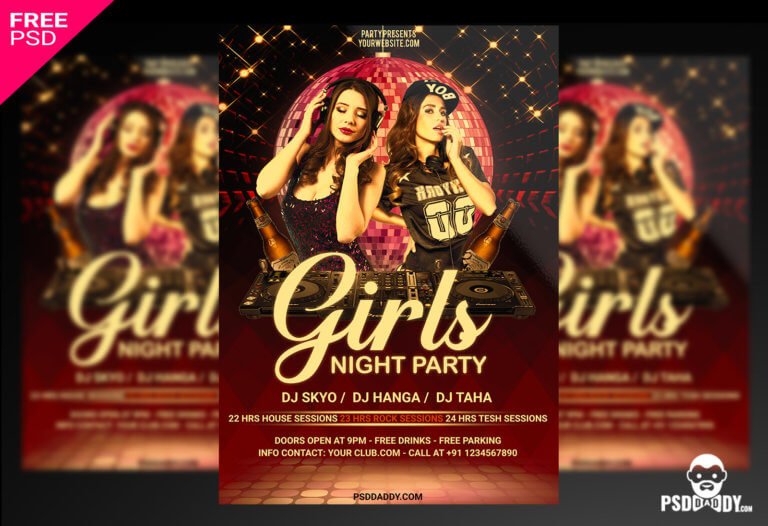 Girls Night Party Flyer | PsdDaddy.com
