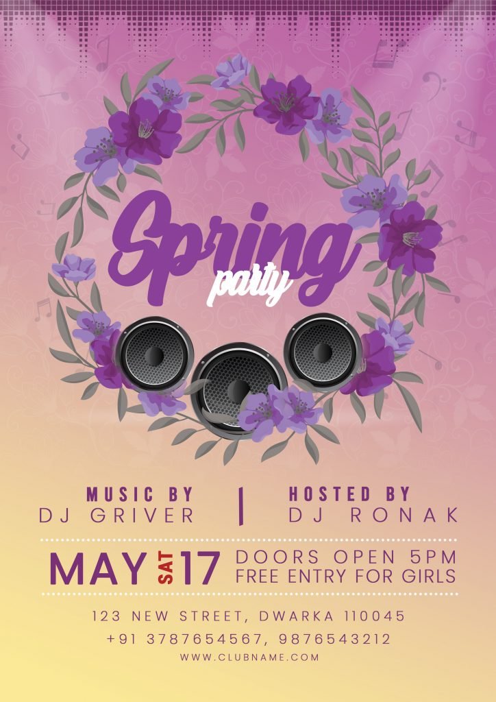 Spring Party Flyer PSD | PsdDaddy.com